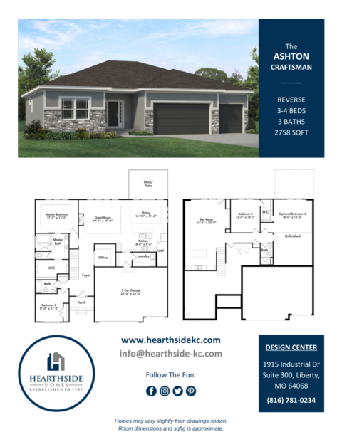 The Ashton Floor Plan | Kansas City New Home Construction